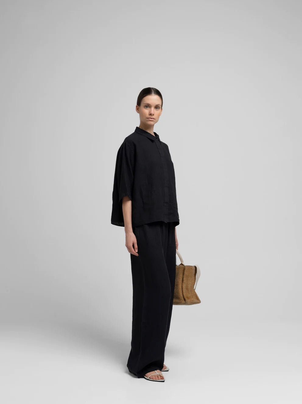 Vega Linen Pants, Black | Kontinue.dk